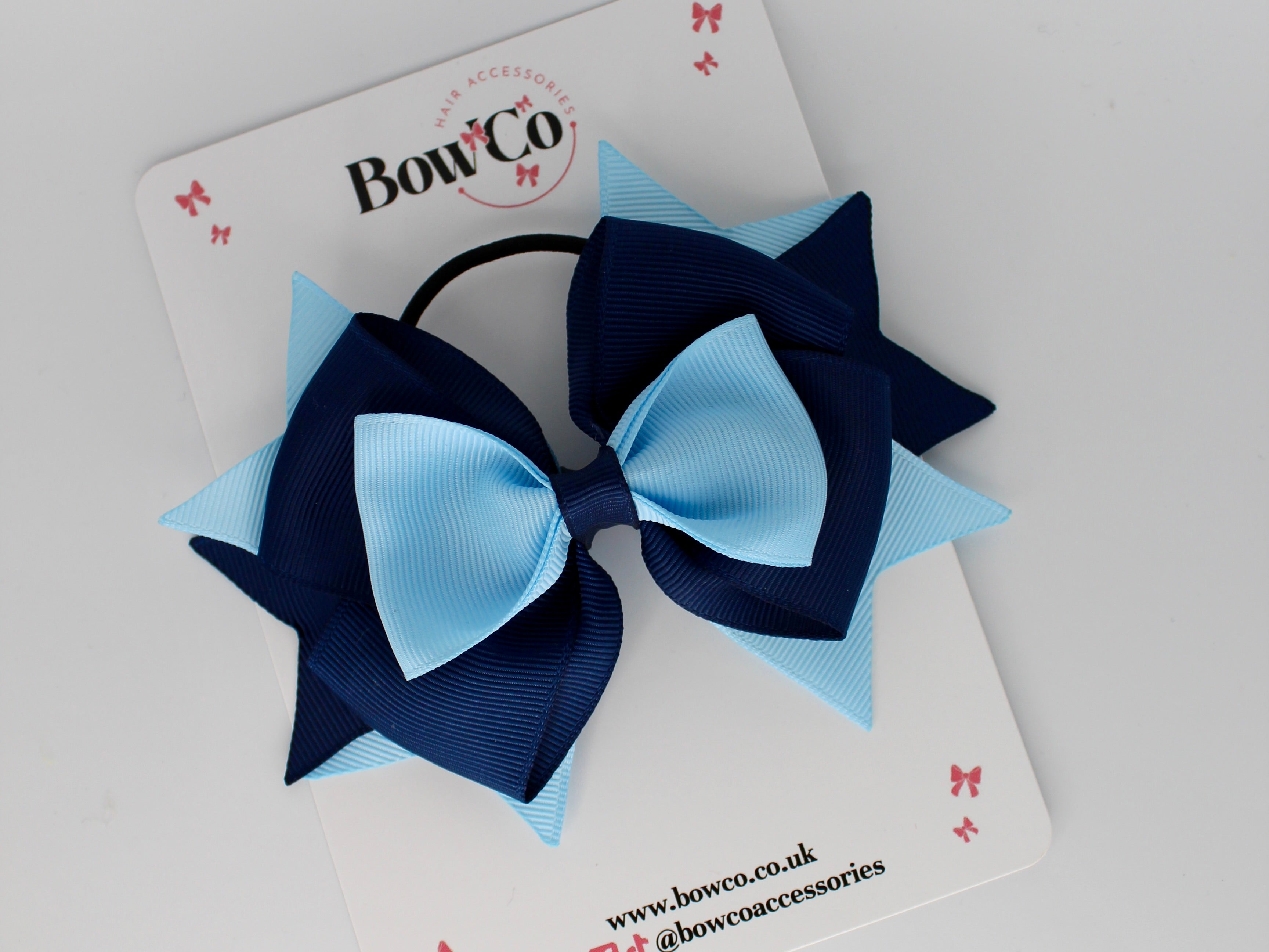 Navy & Blue Topaz Bows – BowCo Hair Accessories