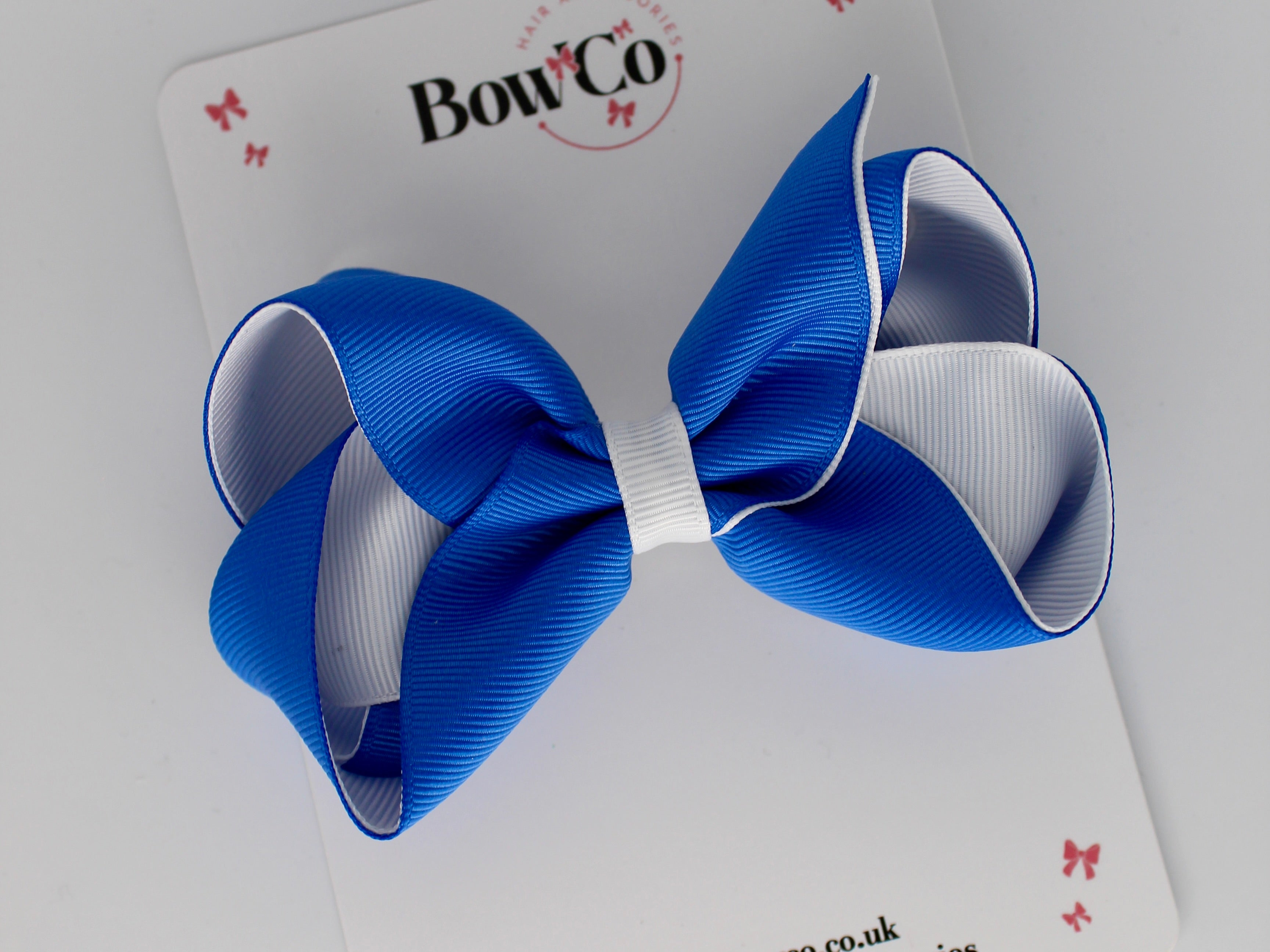 Royal Blue and White School Bows – BowCo Hair Accessories